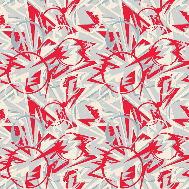 Seamless Abstract Urban Pattern with Curved Geometry Elemets and Grunge ...