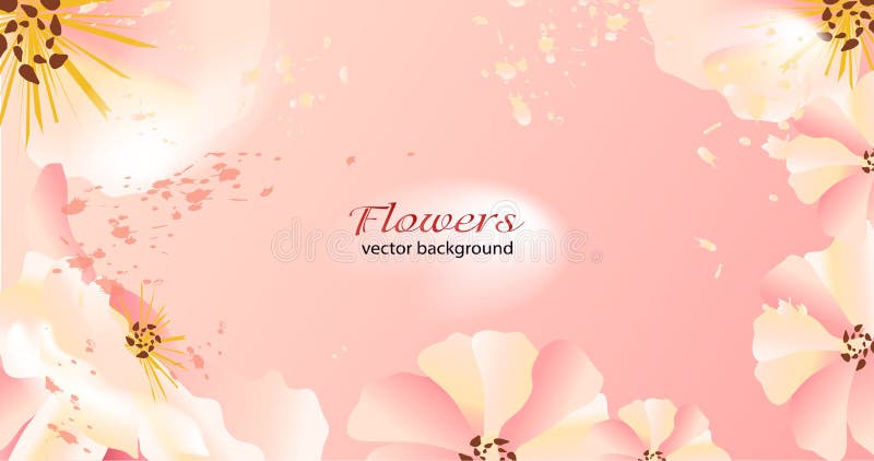 Abstract Floral Pink Background with Petals. in Delicate Shades Stock ...