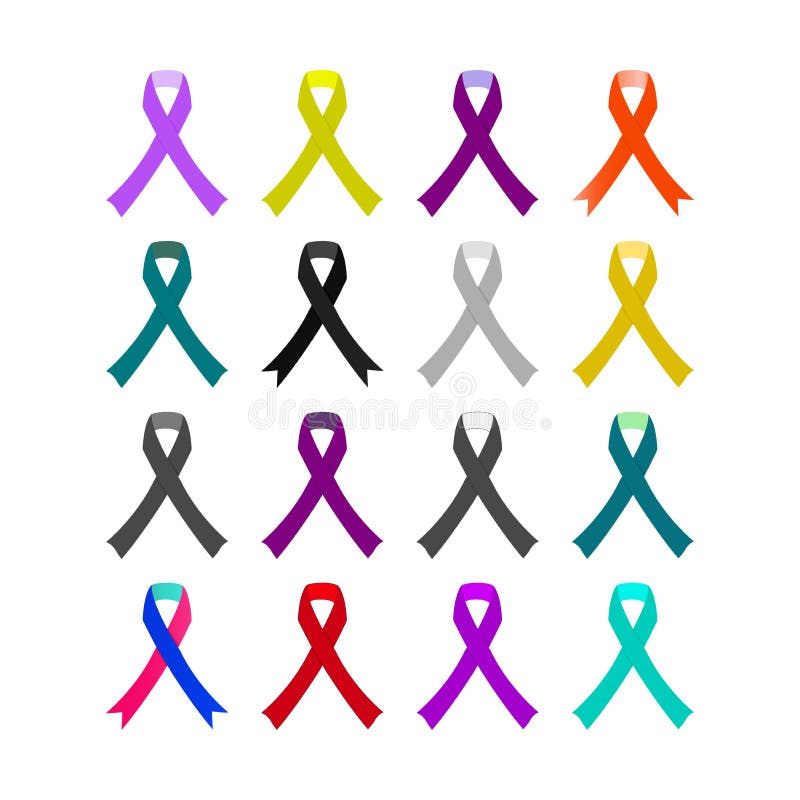 Purple Ribbon As Symbol Dementia Awareness Stock Vector - Illustration ...