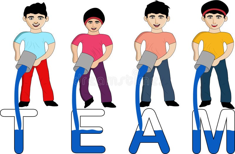 Nice Team Work Vector Illustration Stock Illustration - Illustration of ...