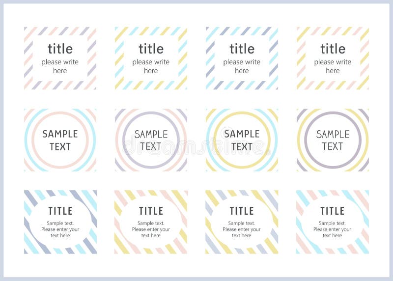 Colorful Geometric Title Frames. Design Elements for Social Media, Web ...
