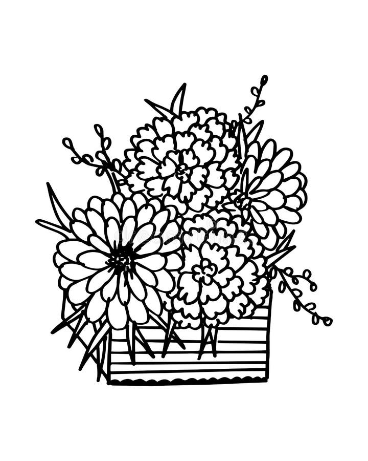 Flower Coloring Page Design,easy Coloring Page Design, Flower Doodle ...