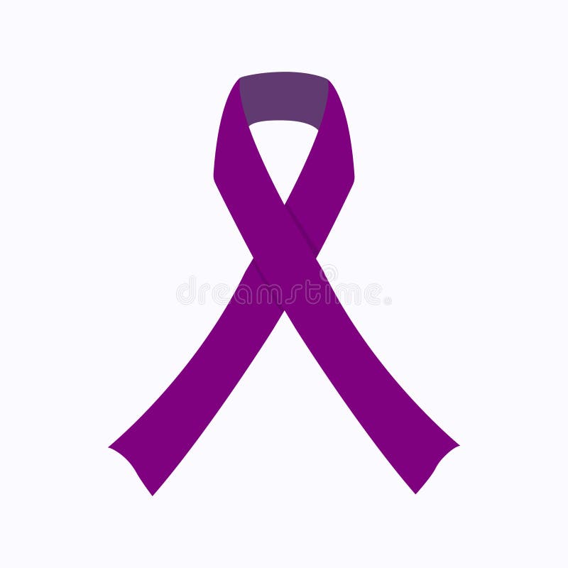 Purple Ribbon As Symbol Dementia Awareness Stock Vector - Illustration ...