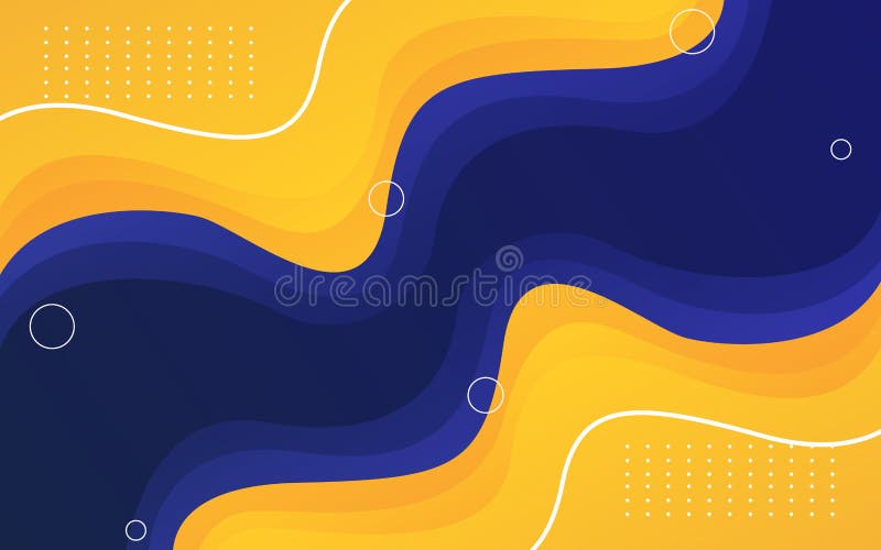 Abstract Geometric Blue and Yellow Wave Shape Papercut Colors ...