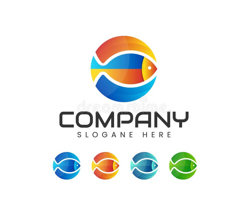 Circle Fish Logo Design. Animal Logo Design Concept Template. Elegant ...