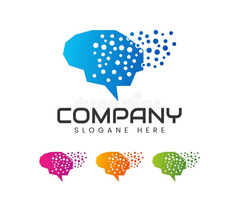 Brain Connection Logo Design. Digital Brain Logo Template Stock Vector ...