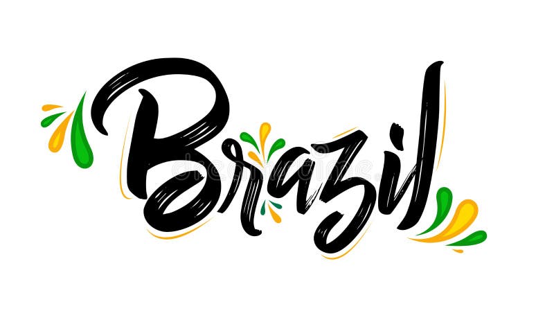 Brazil Typographic Design Brazilian Flag Colors Vector Illustration ...