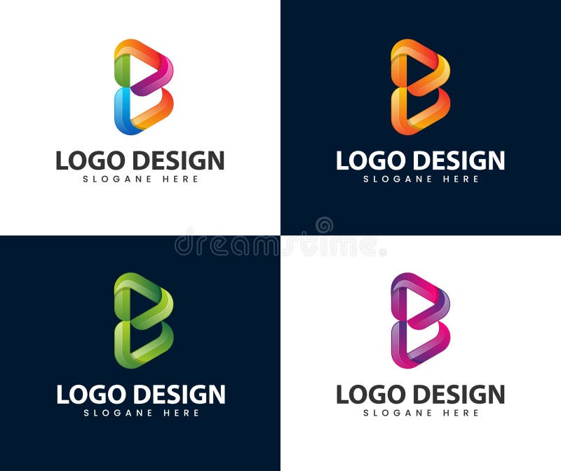 Abstract Media Play Letter B Logo Design. Simple and Modern B Initial ...