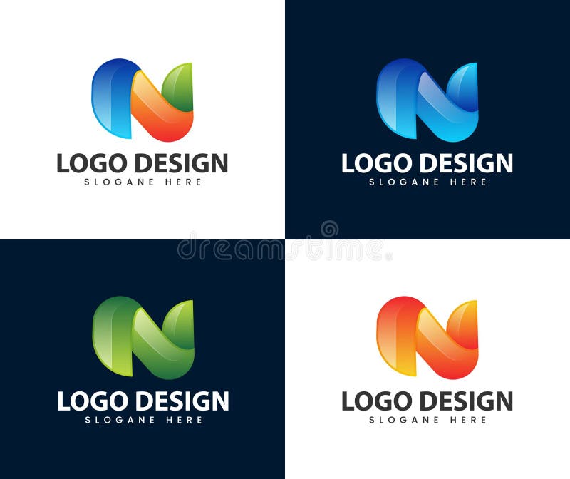 Modern Abstract N Logo Design. Abstract Icons for Letter N Stock Vector ...