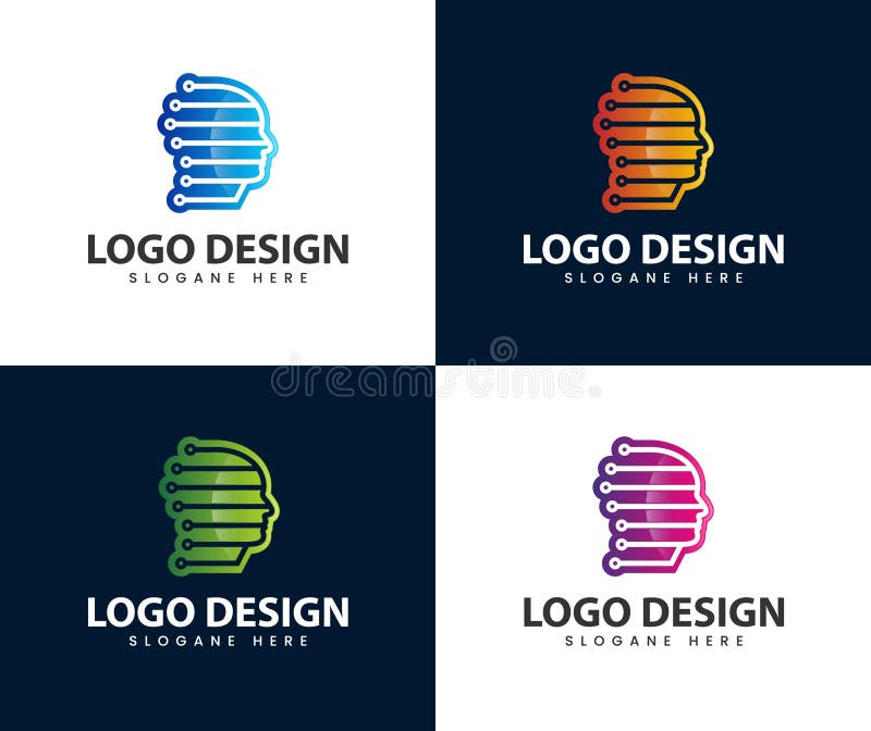 Human Technology Human Digital Robot Tech Logo Design. Artificial ...