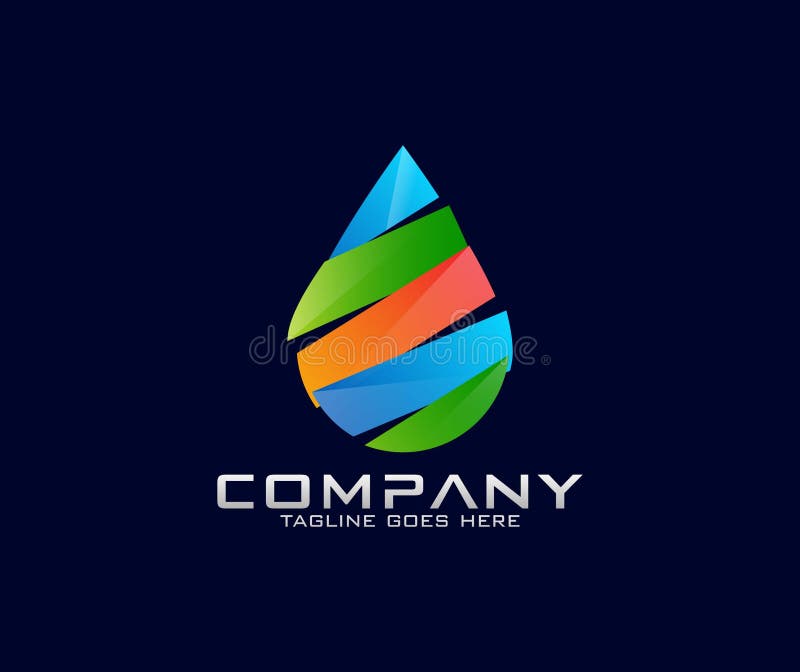 Modern 3d Water Droplet Icon Logo. Water Droplet Drop Logo Design ...