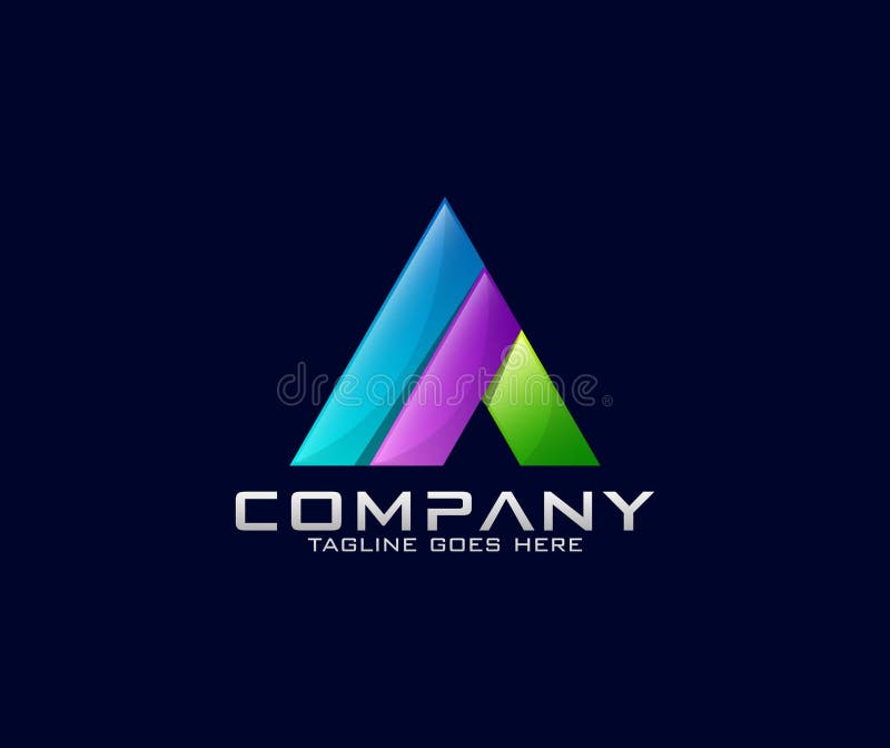 Modern Abstract Triangle Letter a Logo Design Stock Vector ...