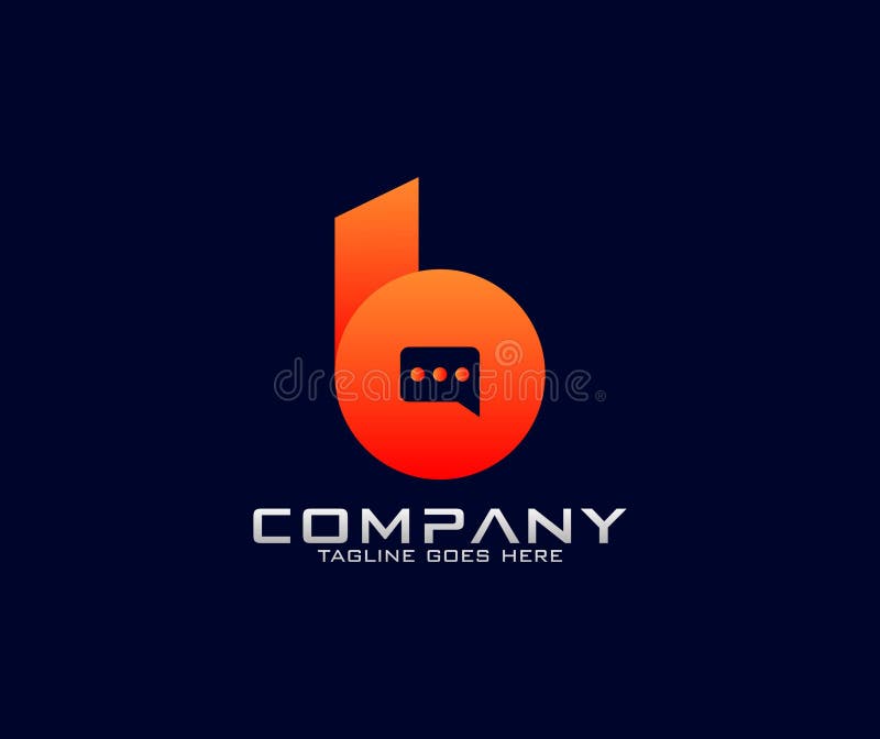 Modern Letter B with the Chat Icon Letter B Chat Logo Design Template ...
