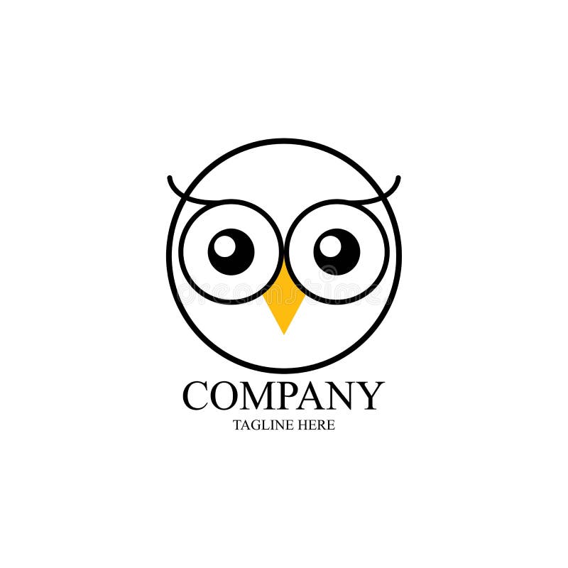 Line Art Style Owl Logo Simple Design Stock Vector - Illustration of ...