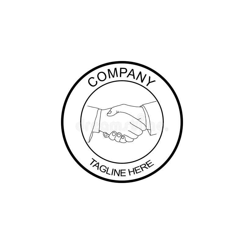 Line Art Style Handshake Logo Simple Design Stock Vector - Illustration ...