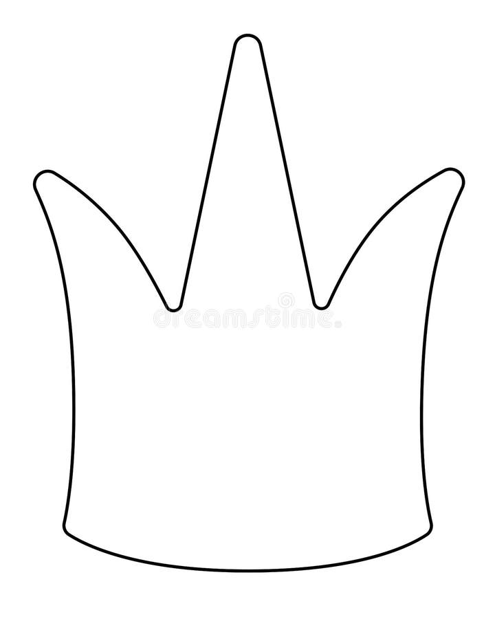 Crown. Small Stylized Crown - Vector Linear Picture for Coloring Book ...