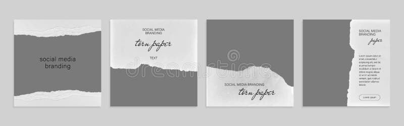 Ripped Torn Paper Minimalistic Layouts for Social Media Post Background ...