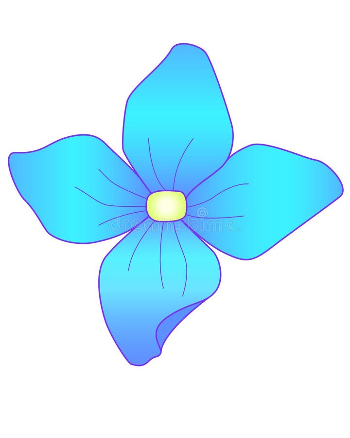 Flower from Hydrangea Inflorescence - Vector Full Color Element. Blue ...
