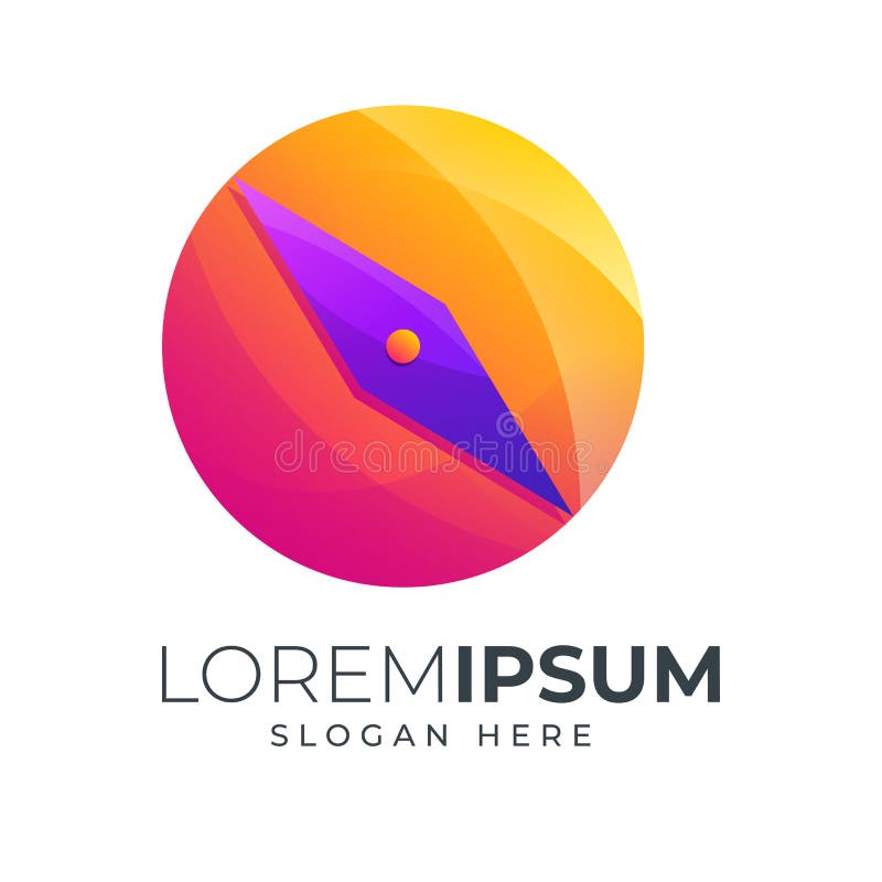 Compass Gradient Color Logo Icon Stock Vector - Illustration of ...