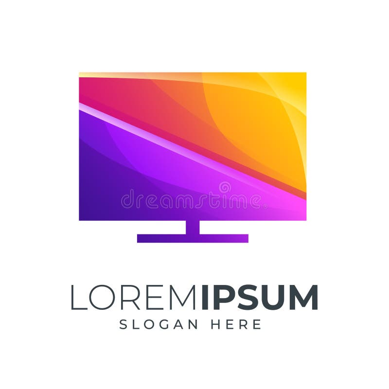 Screen Gradient Color Logo Icon Stock Vector - Illustration of power ...