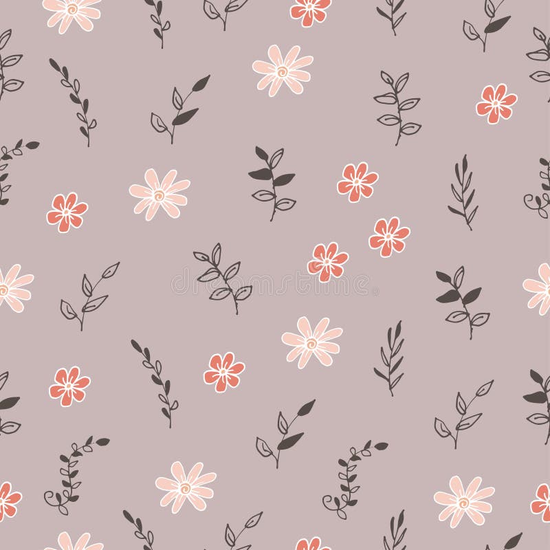 Pink Plant Square Pattern on Black Stock Vector - Illustration of ...