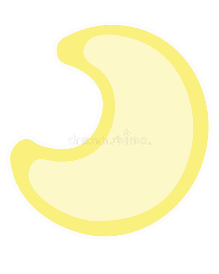 Moon, Celestial Body Crescent - Vector Full Color Picture. Moon, Golden ...