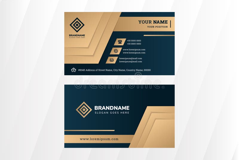 Abstract Horizontal Business Card Template in Horizontal Layout ...