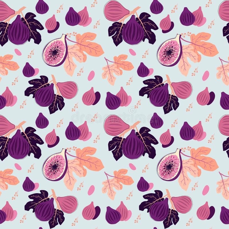 Fig pattern blue stock illustration. Illustration of nefrac12 - 255516991