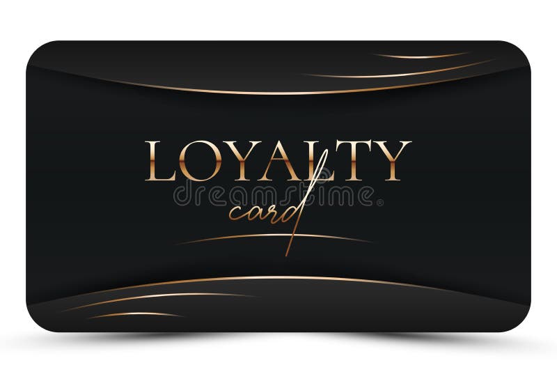 Modern Loyalty Card Template. Elegant Black Business Card with Golden ...