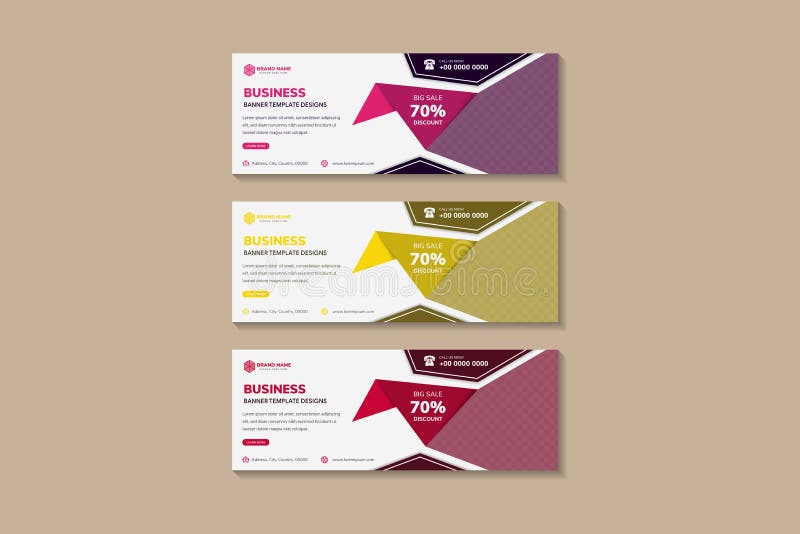Abstract Polygon Corporate Business Banner Template, Horizontal ...