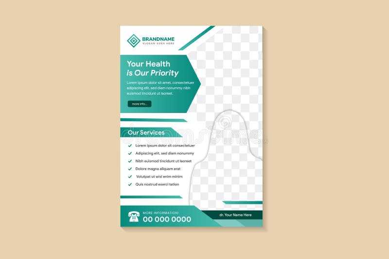 Medical Flyer Template, Healthcare Flyer Design with Green Gradient ...