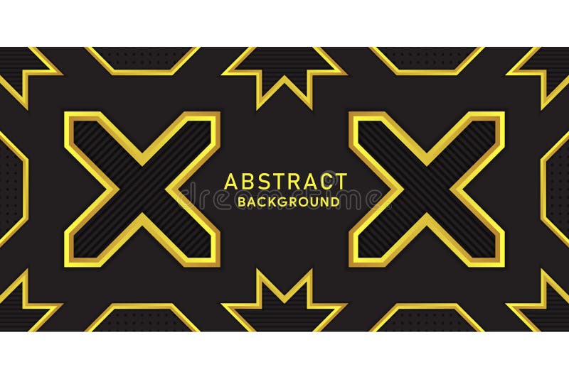 Yellow Element Cross and Polygonal Shape of Abstract Background Stock ...