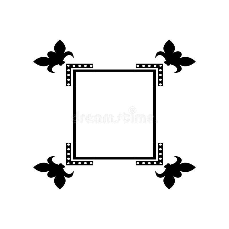 Decorative black frame stock vector. Illustration of ornate - 255772844