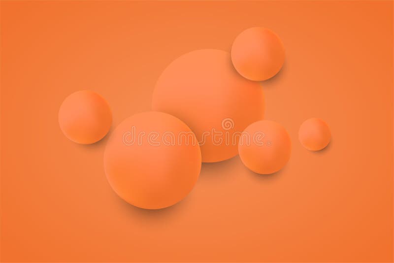 Abstract Background with 3d Orange Spheres. Abstract Vector ...
