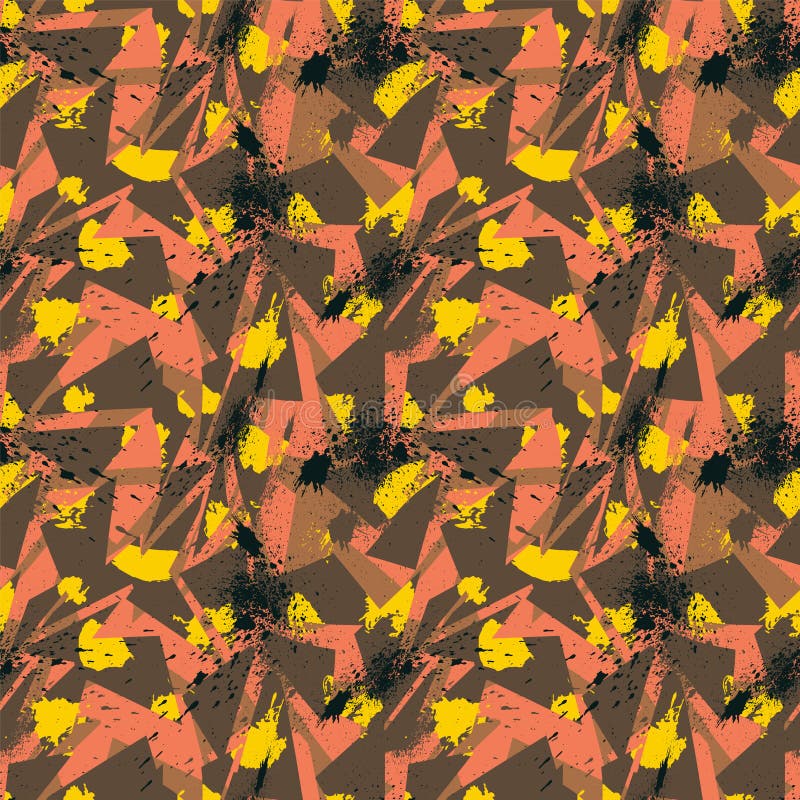 Abstract Urban Vector Pattern with Grunge Spots and Curved Elements ...
