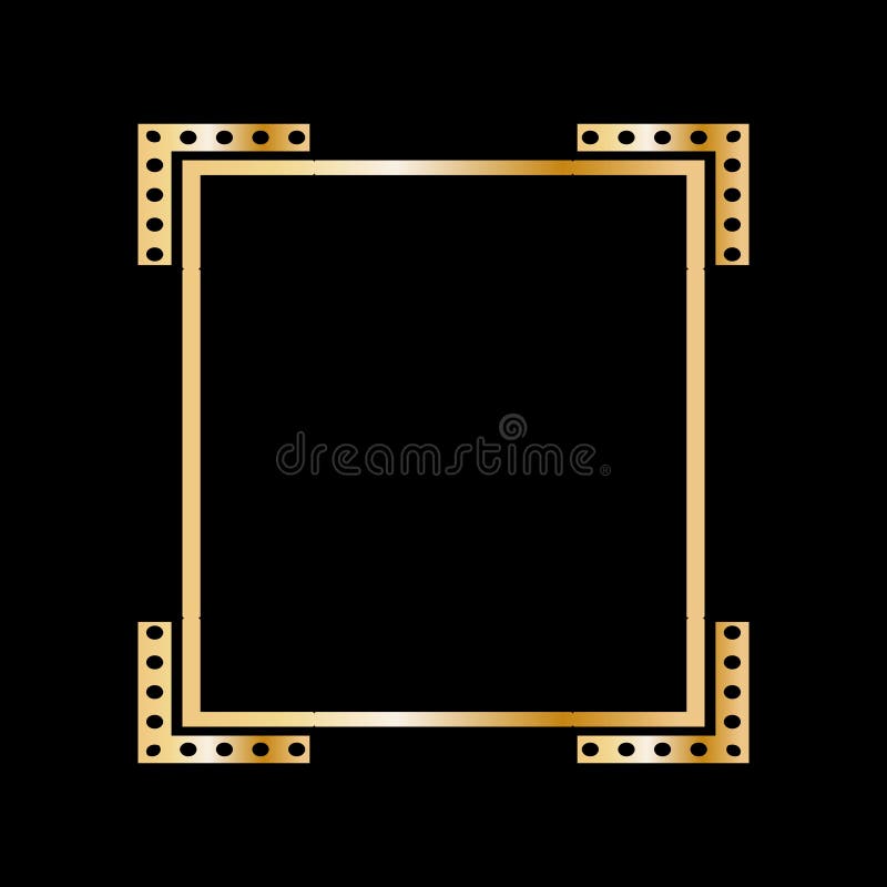 Decorative gold frame stock vector. Illustration of silhouette - 255914604
