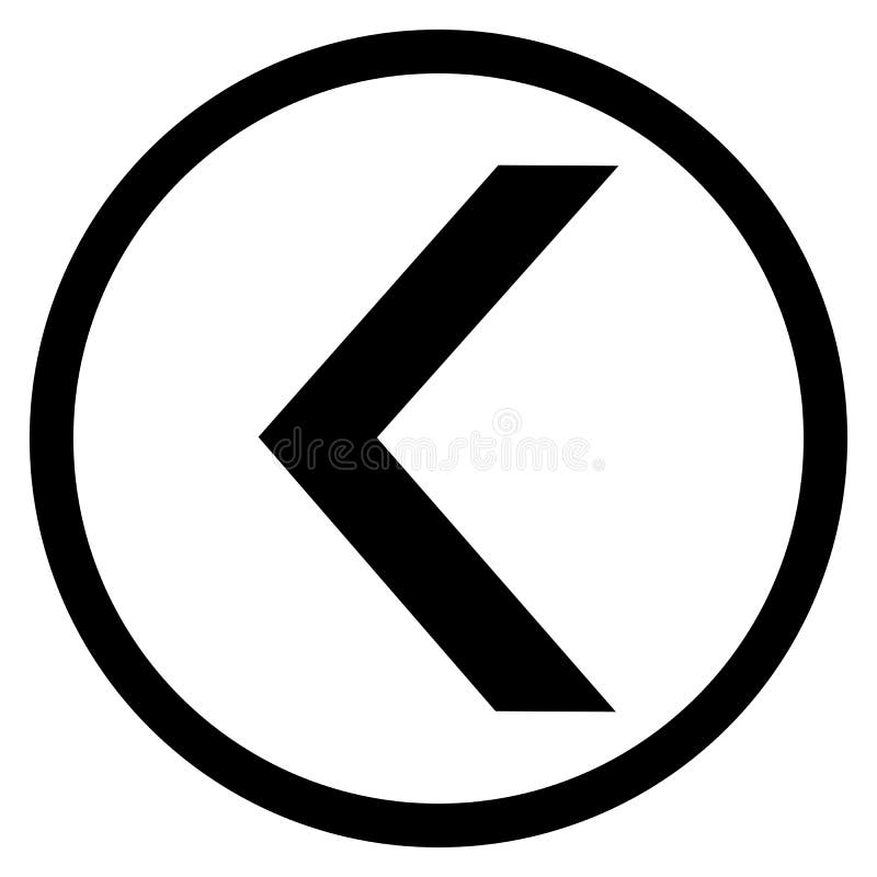 Left Arrow Vector Icon in a Circle . Chevron Left Icon Stock Vector ...