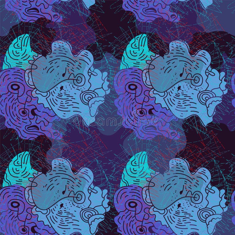 Abstract Creative Unique Pattern with Hand Drawn Wave Elements Stock ...