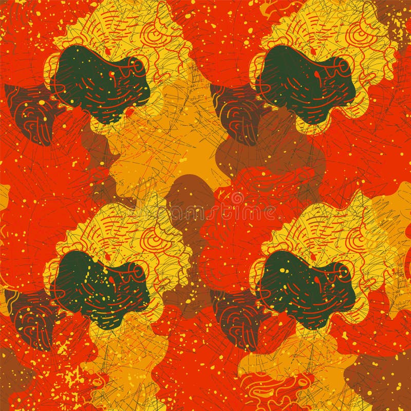 Abstract Creative Unique Pattern with Hand Drawn Wave Elements Stock ...