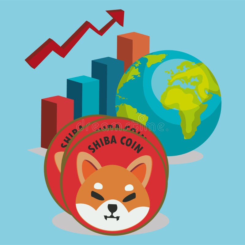 Illustration Vector Graphic Cartoon Character of Shiba Inu Coins on ...