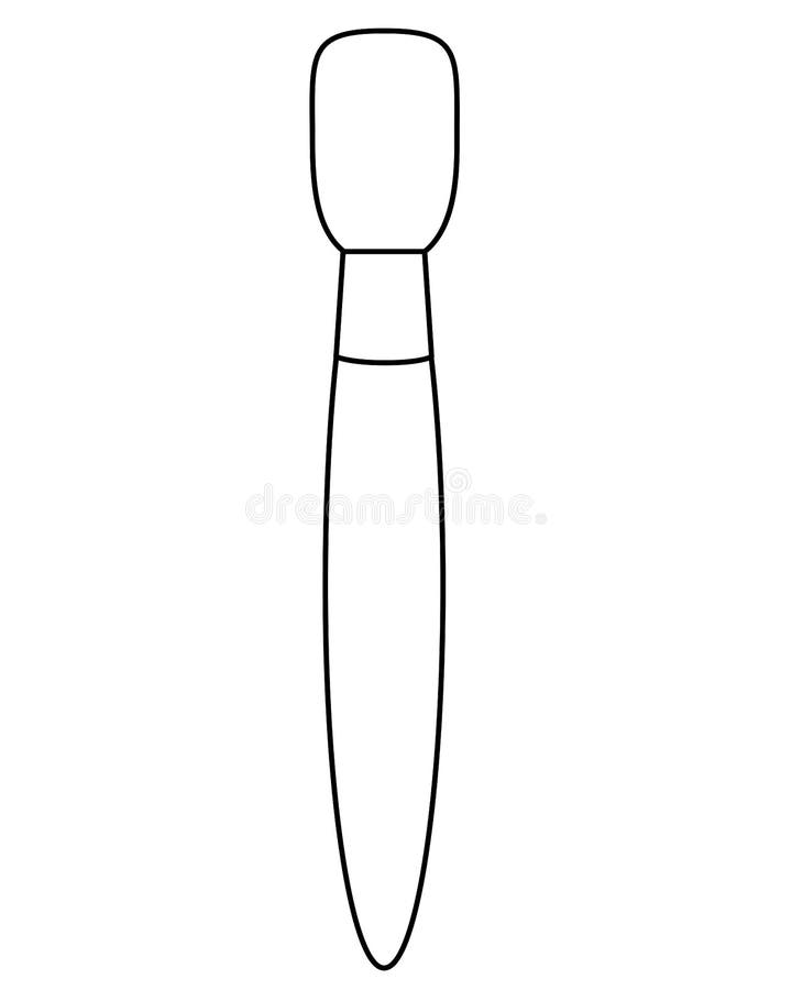 Paintbrush, Art Tool - Vector Linear Picture for Coloring Book, Logo or ...