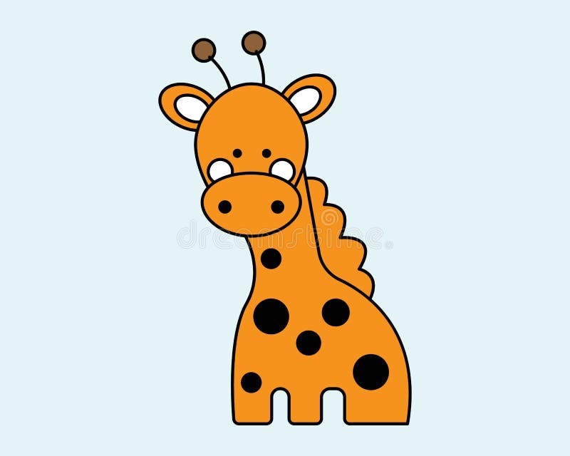 Cartoon Giraffe Icon Illustration Template for Many Purpose. Drawing ...