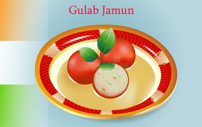 Gulab Jamun Indian Sweet Dessert Vector Illustration Stock Vector ...