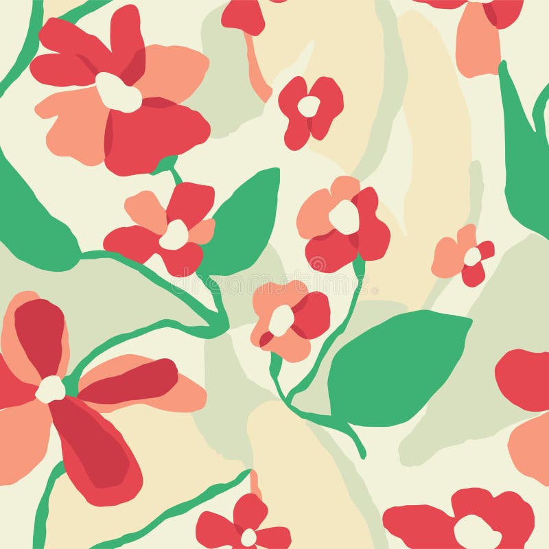 Vector Flower Layers Illustration Seamless Repeat Pattern Stock Vector ...