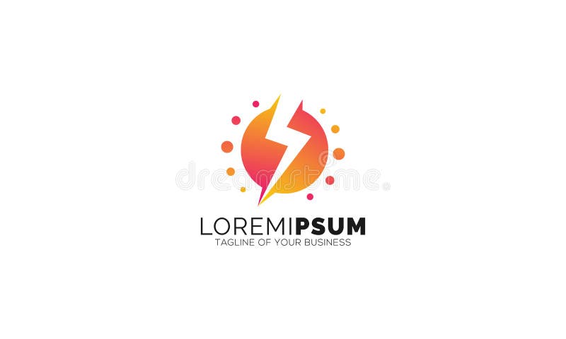 Lightning Bolt Logo Design Vector Stock Illustration - Illustration of ...