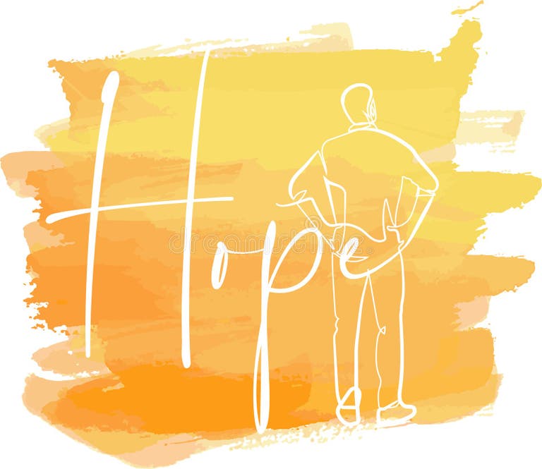 Continuous Line Hope Typography Calligraphy Single Word Graphic Vector ...