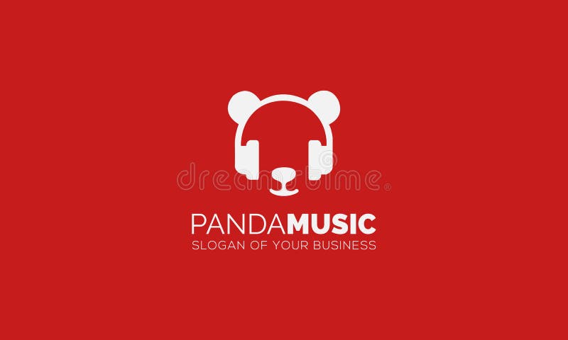 Cute Panda Music Logo Design with Headphones Stock Illustration ...