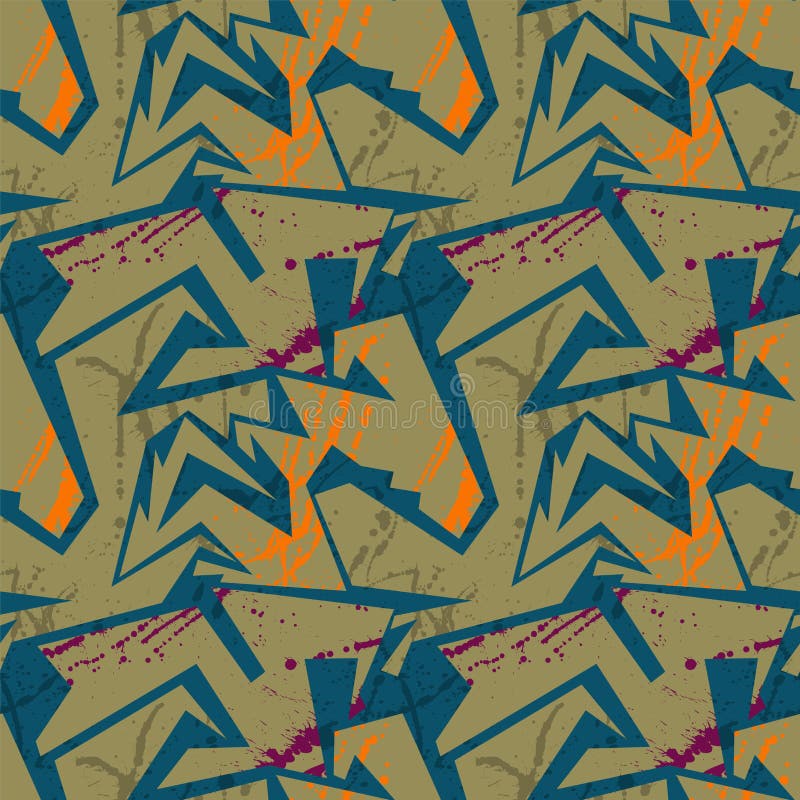 Urban Seamless Triangle Pattern with Curved Geometry Elements and ...