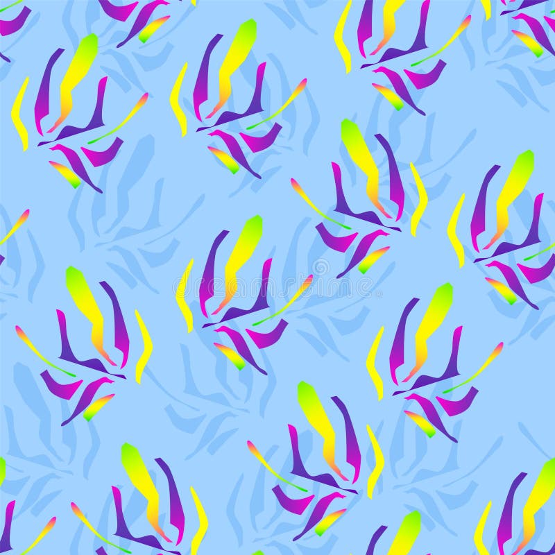 Abstract Seamless Vector Pattern with Gradient Geometry Leaves Stock ...