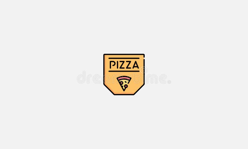Simple Flat Style Pizza Logo on White Background Stock Illustration ...